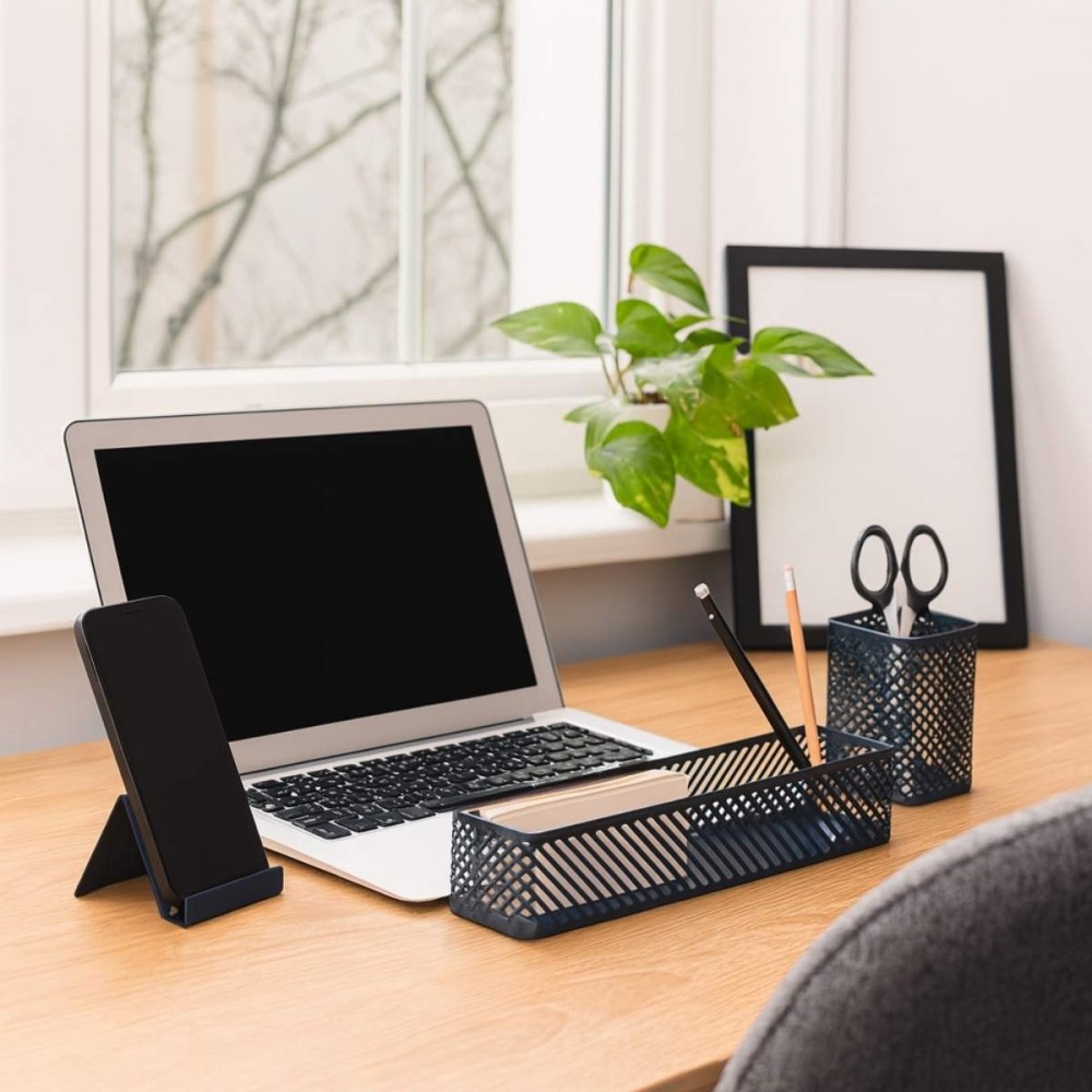 Panier rangement bureau métal noir élégant | Hashtag Déco